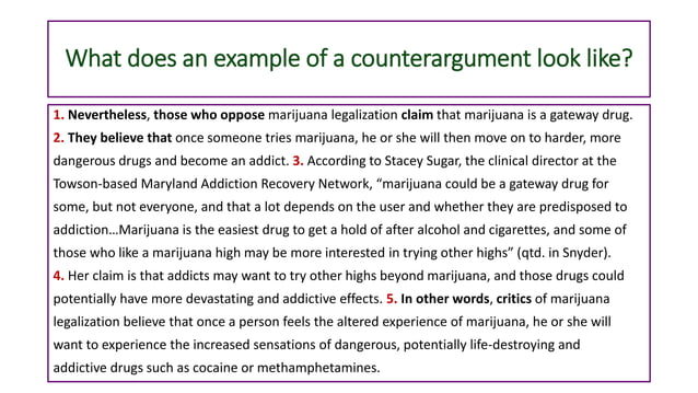 Counterargument and Refutation Paragraphs | PPTX | Illegal Drugs ...