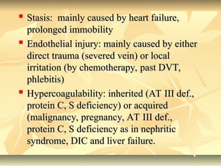 LECTURE - deep vein thrombosis.ppt vein thrombosis | PPT