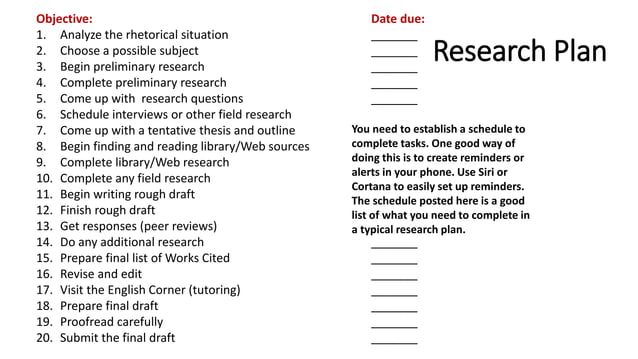 Developing a Research Plan | PDF | Homework and Study | Education