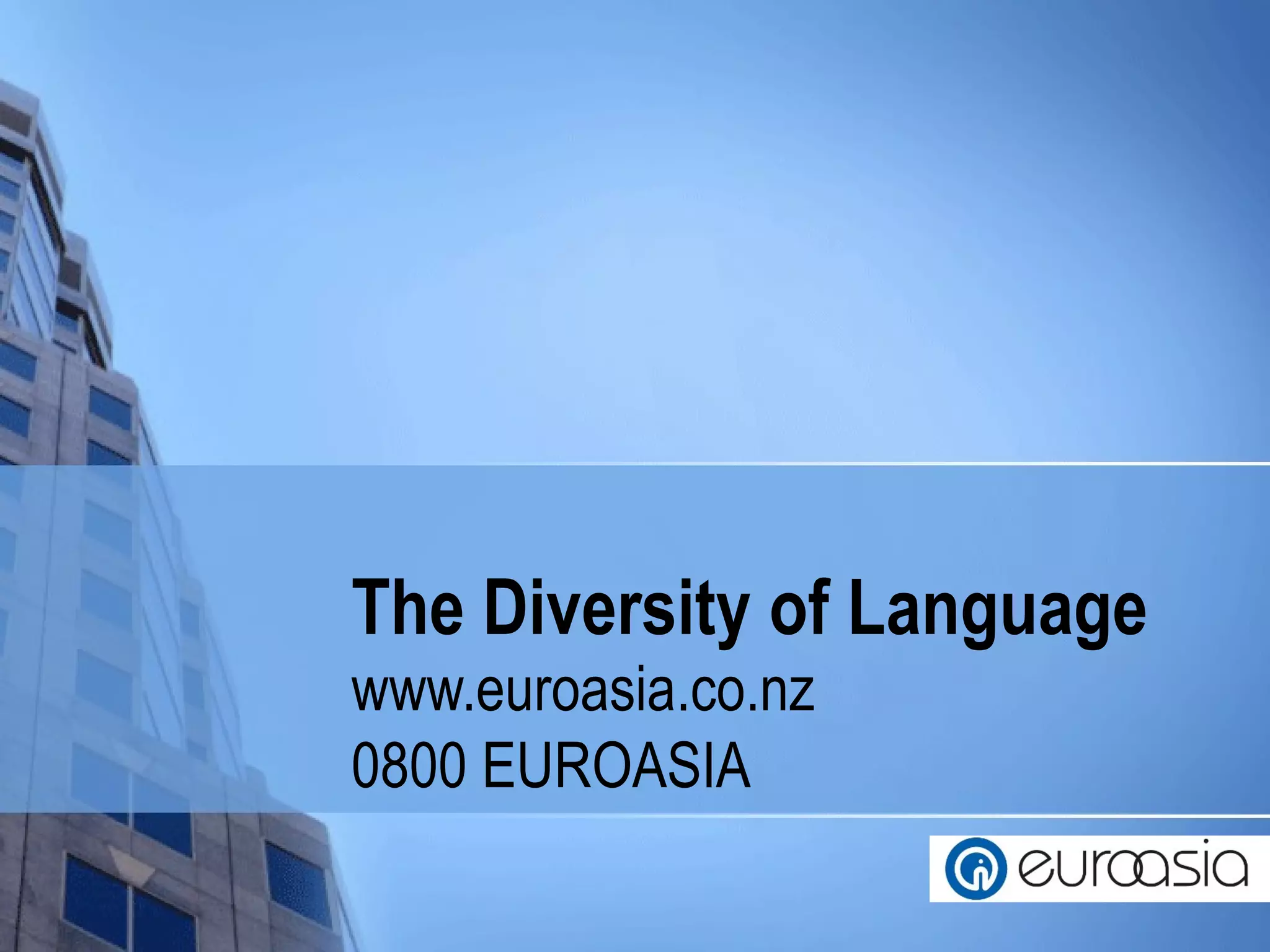 The diversity of language | PPT