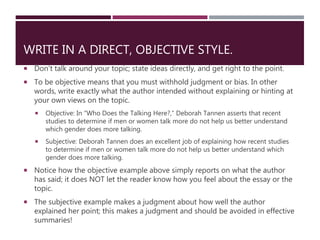 Lecture - Effective Summaries | PPT