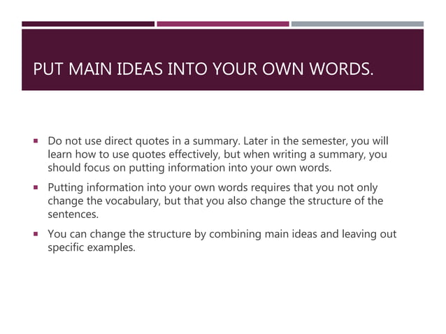 Lecture - Effective Summaries | PPT
