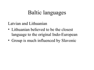 European Languages - history and evolution | PPT