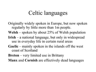 European Languages - history and evolution | PPT