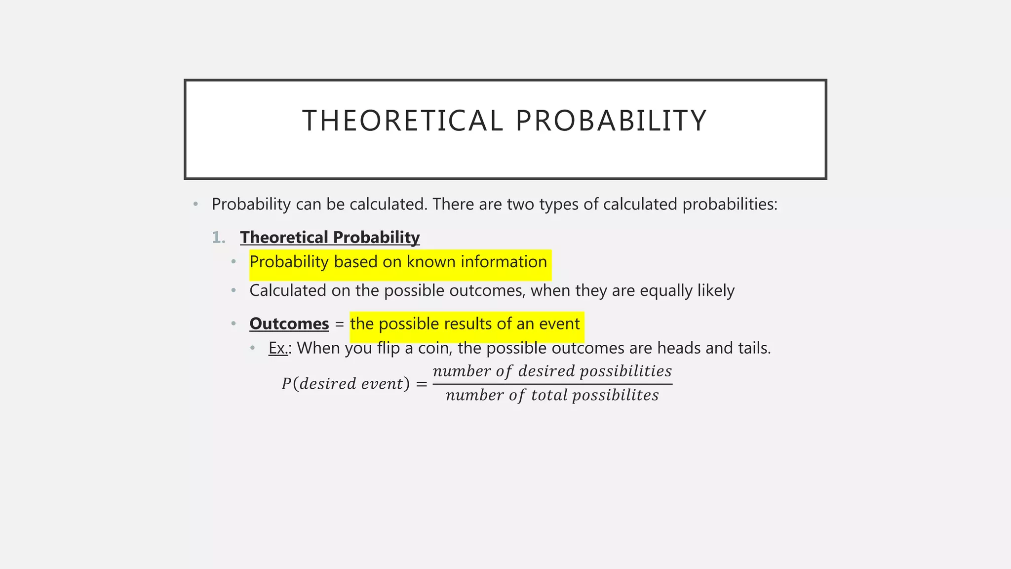 Lecture: Experimental and Theoretical Probability | PPTX