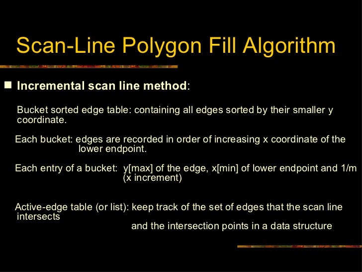 Lecture Filling Algorithms