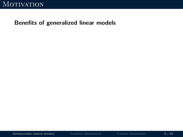 Introduction to Generalized Linear Models | PDF