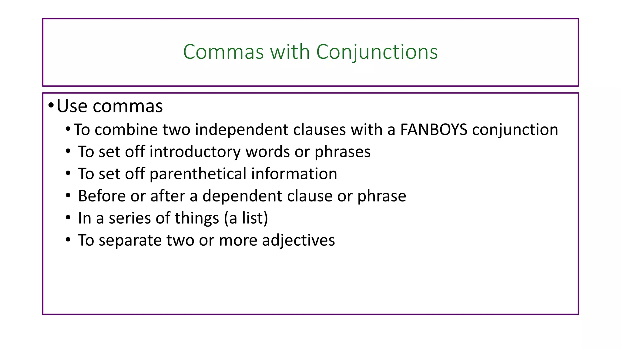 Commas and Semicolons | PPTX
