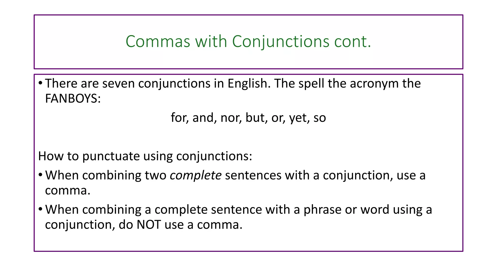 Commas and Semicolons | PPTX