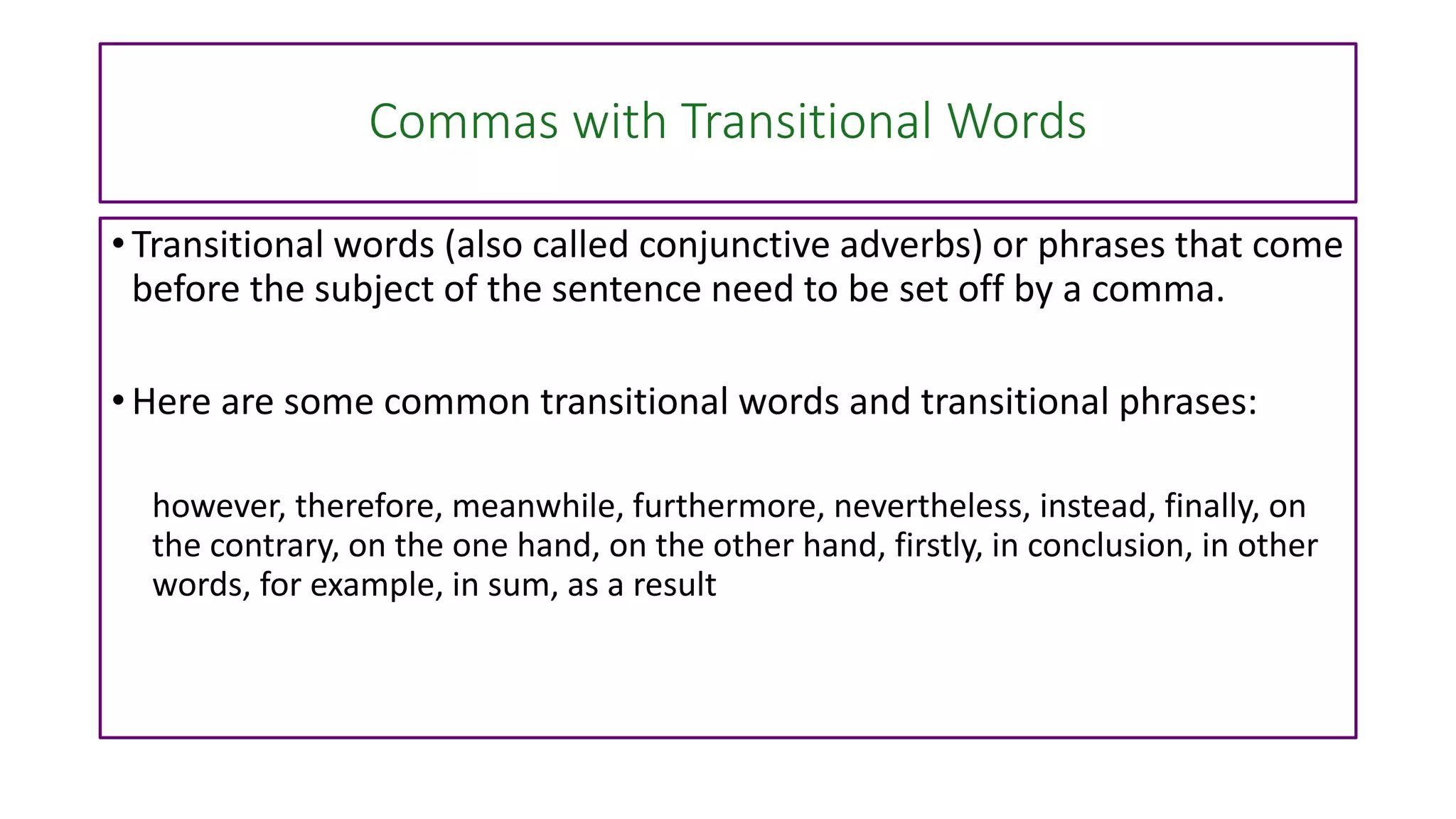 Commas and Semicolons | PPTX