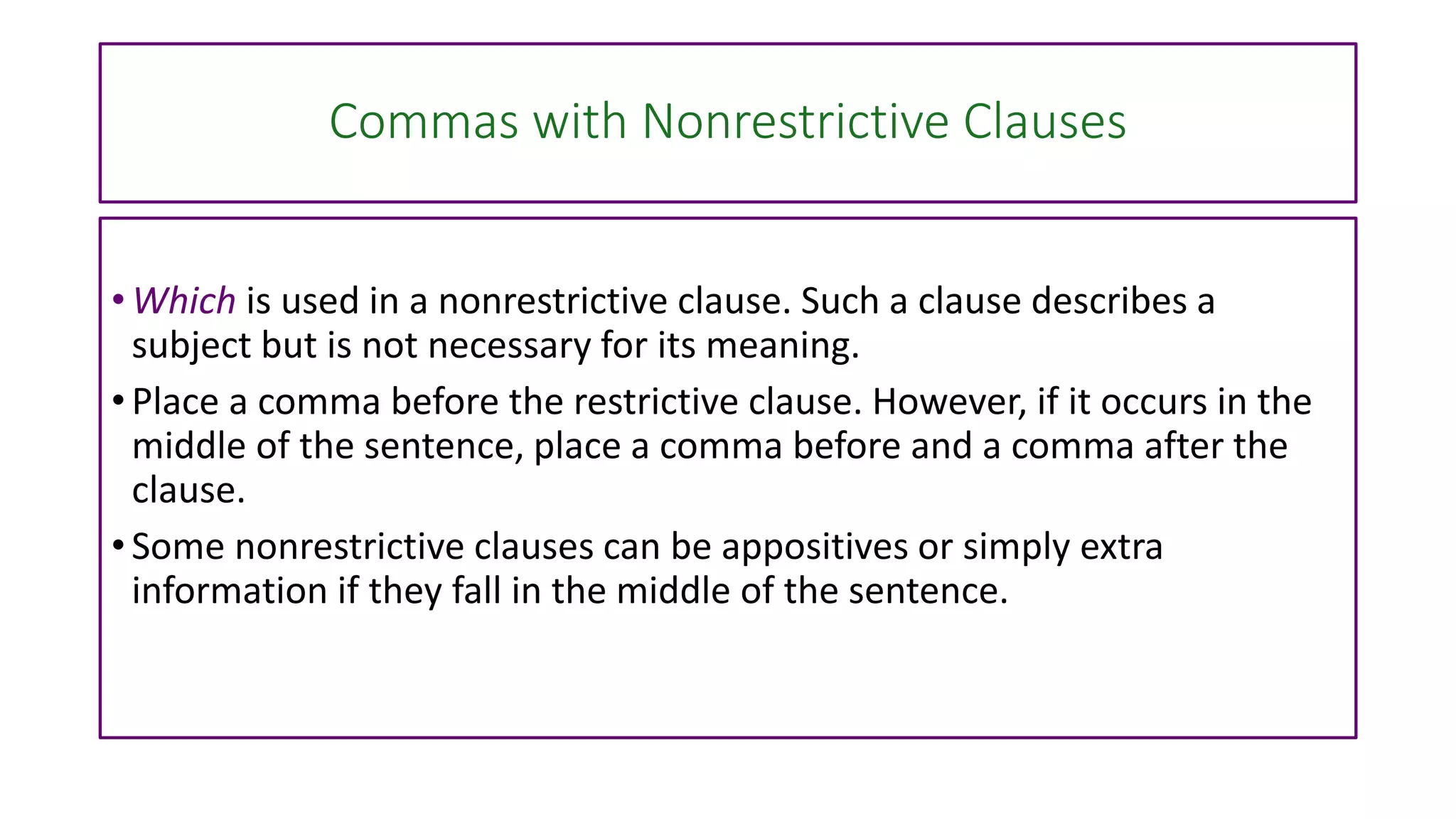 Commas and Semicolons | PPTX