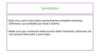 Commas and Semicolons | PPTX