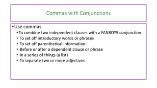 Commas and Semicolons | PPTX