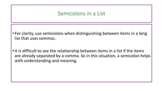 Commas and Semicolons | PPTX
