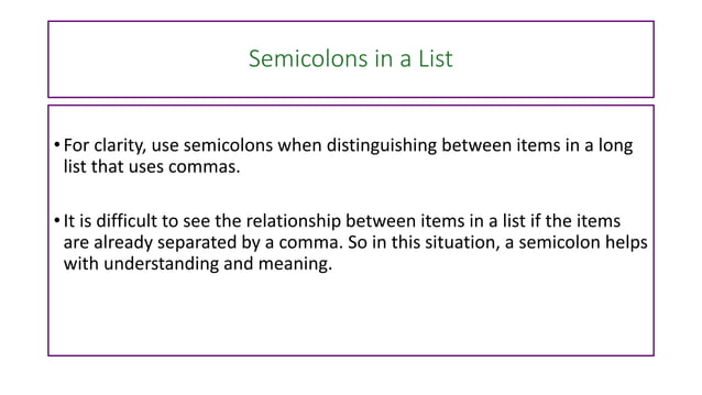 Commas and Semicolons | PPTX