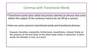 Commas and Semicolons | PPTX