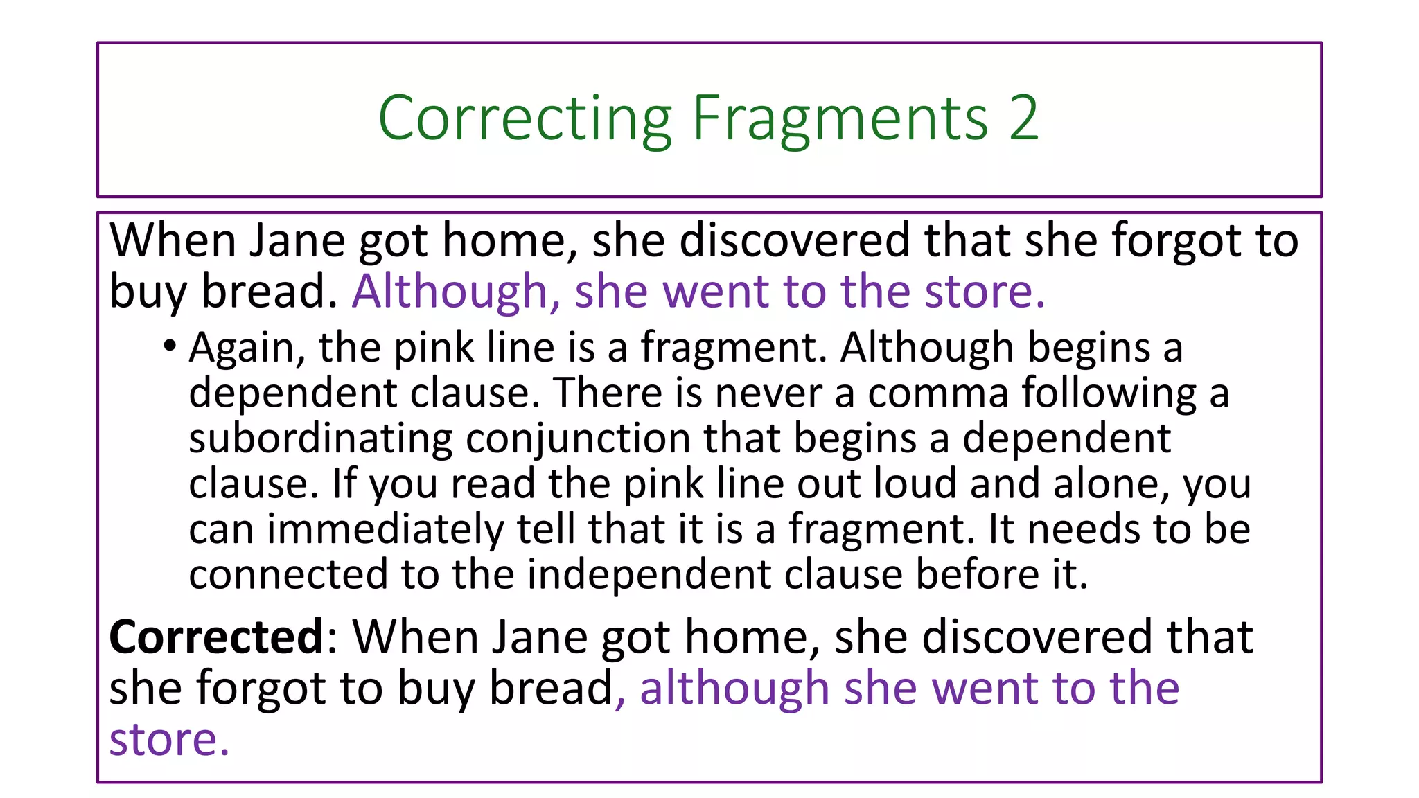 Run-ons and Fragments | PPTX