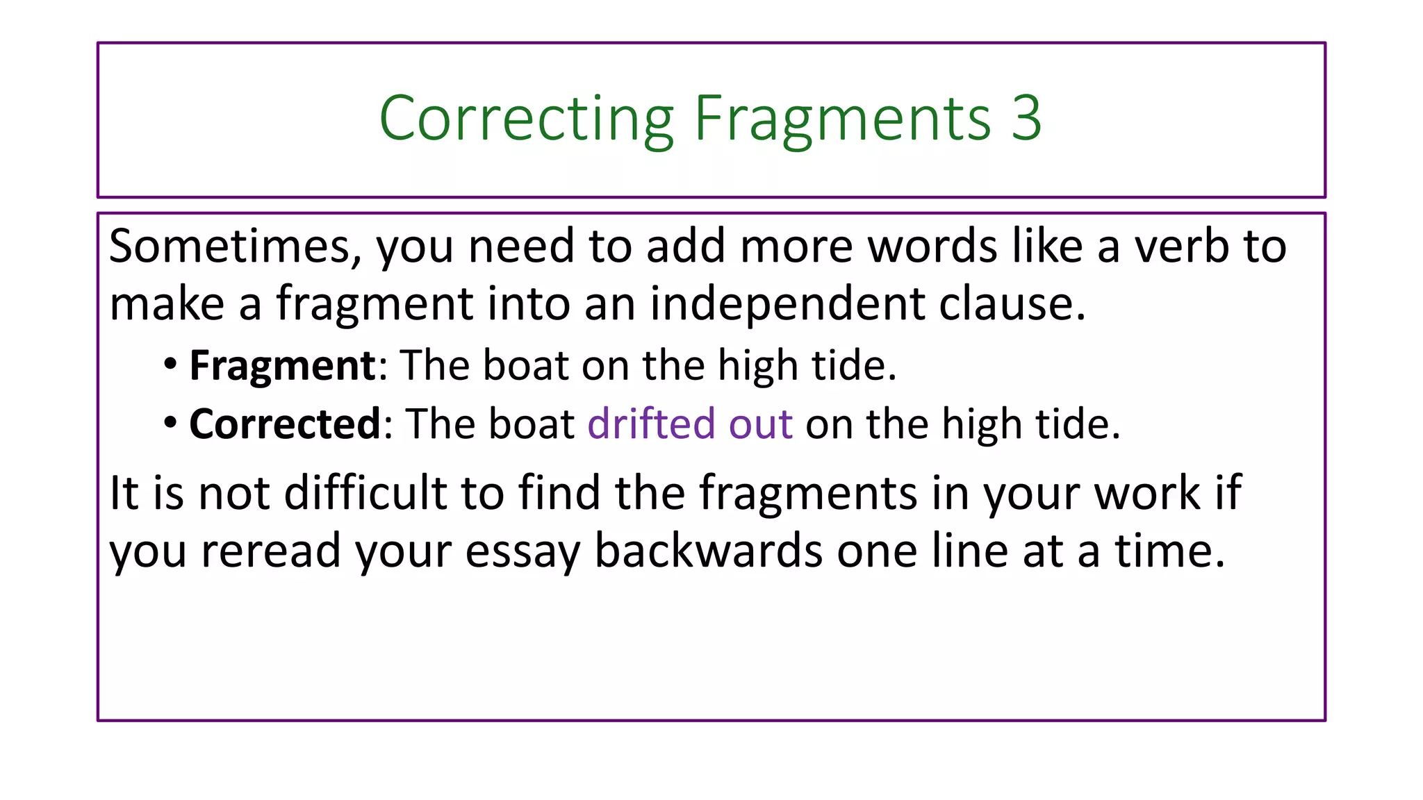 Run-ons and Fragments | PPTX