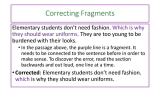 Run-ons and Fragments | PPTX