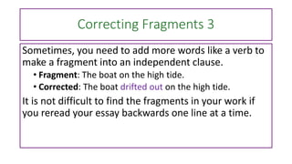 Run-ons and Fragments | PPTX