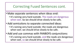 Run-ons and Fragments | PPTX
