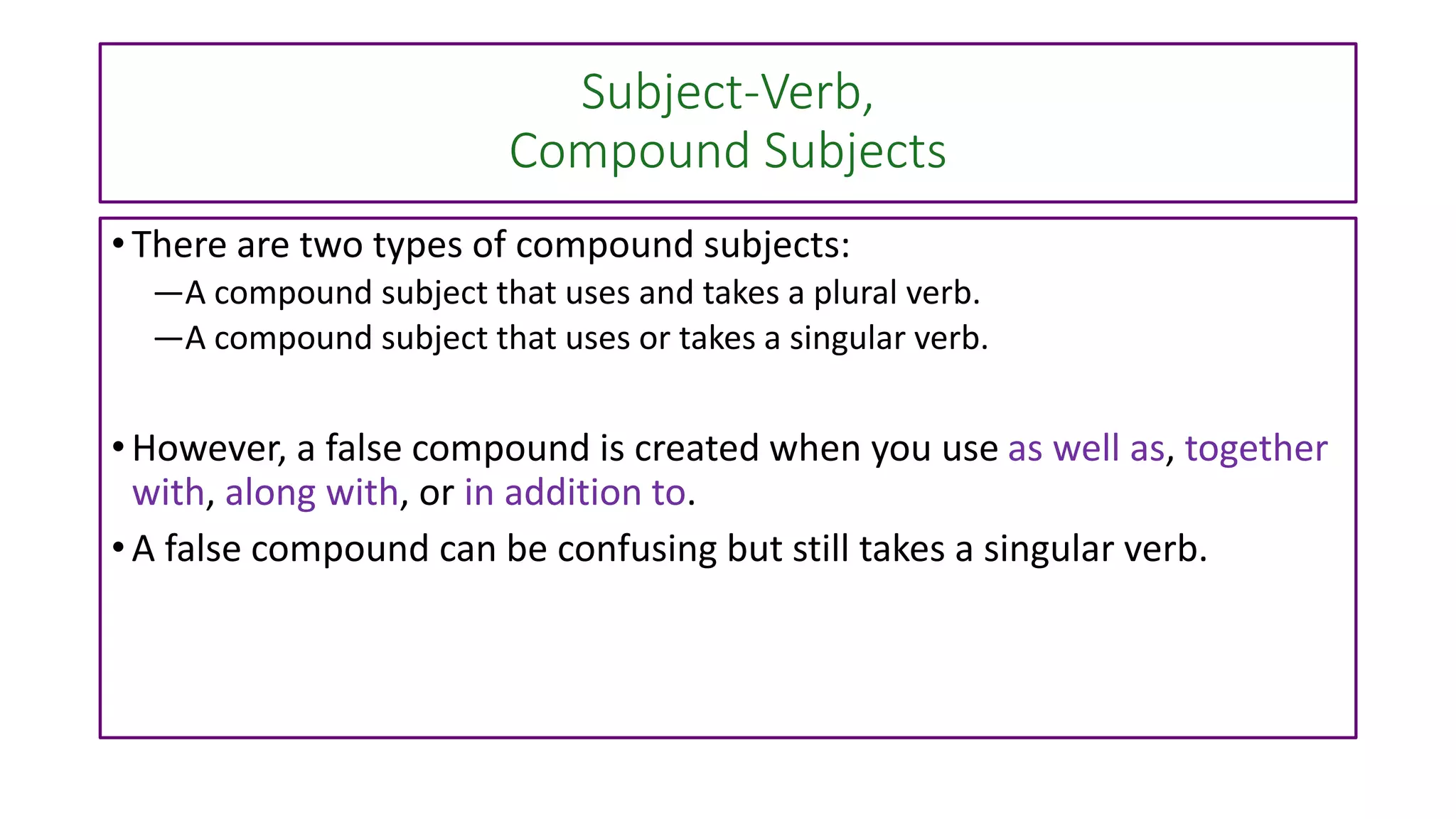 Subject-Verb Agreement | PPTX
