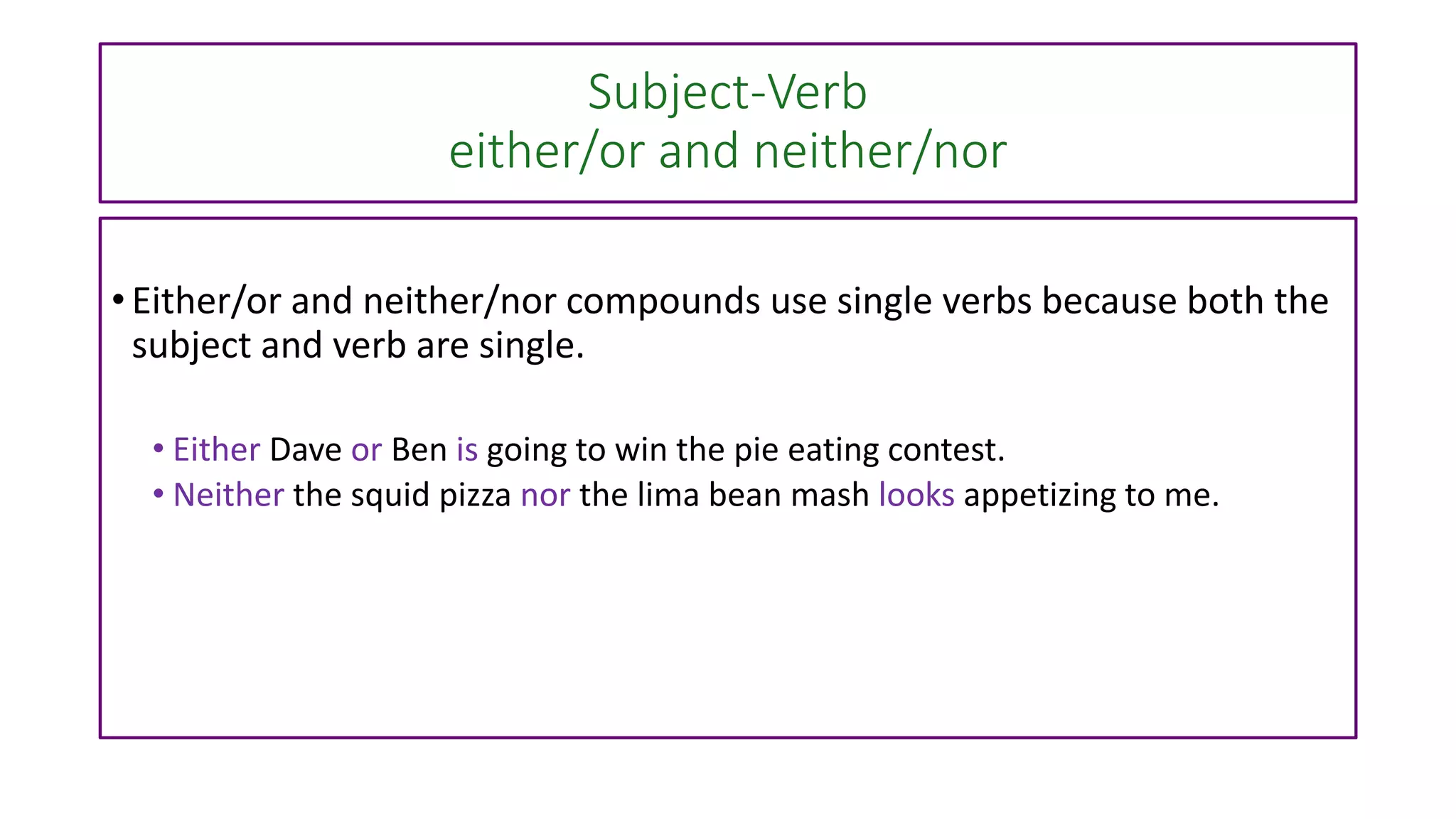 Subject-Verb Agreement | PPTX