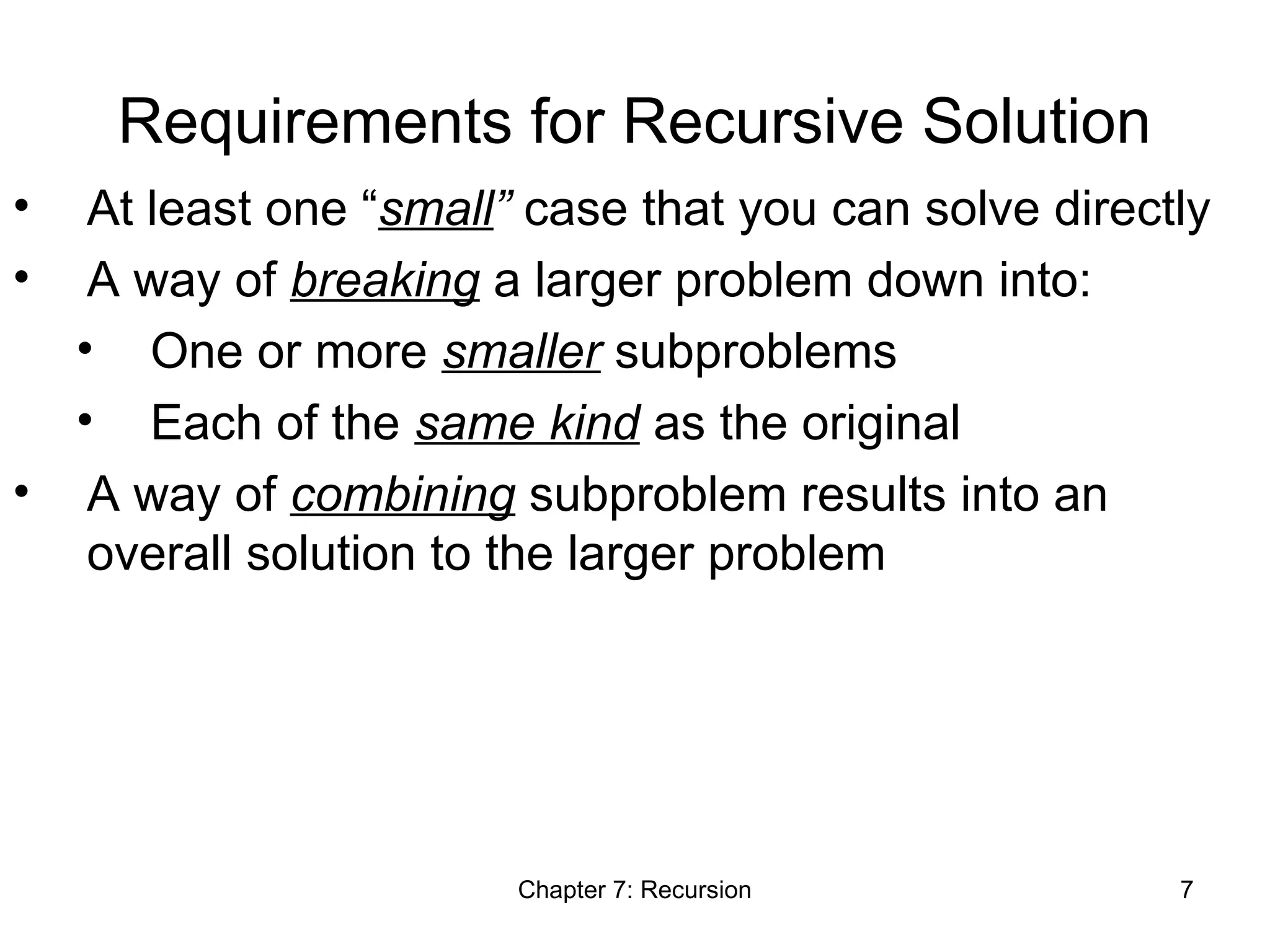 recursion in c language recursive part.ppt