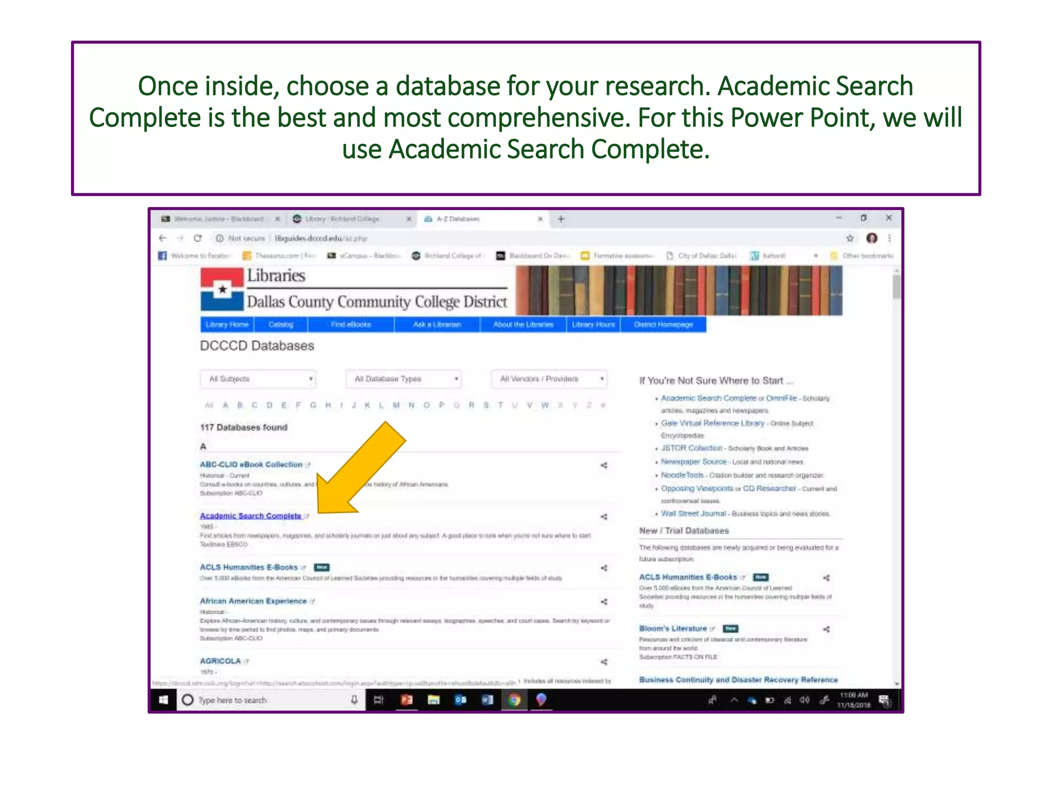 How to use the database Academic Search Complete | PPTX