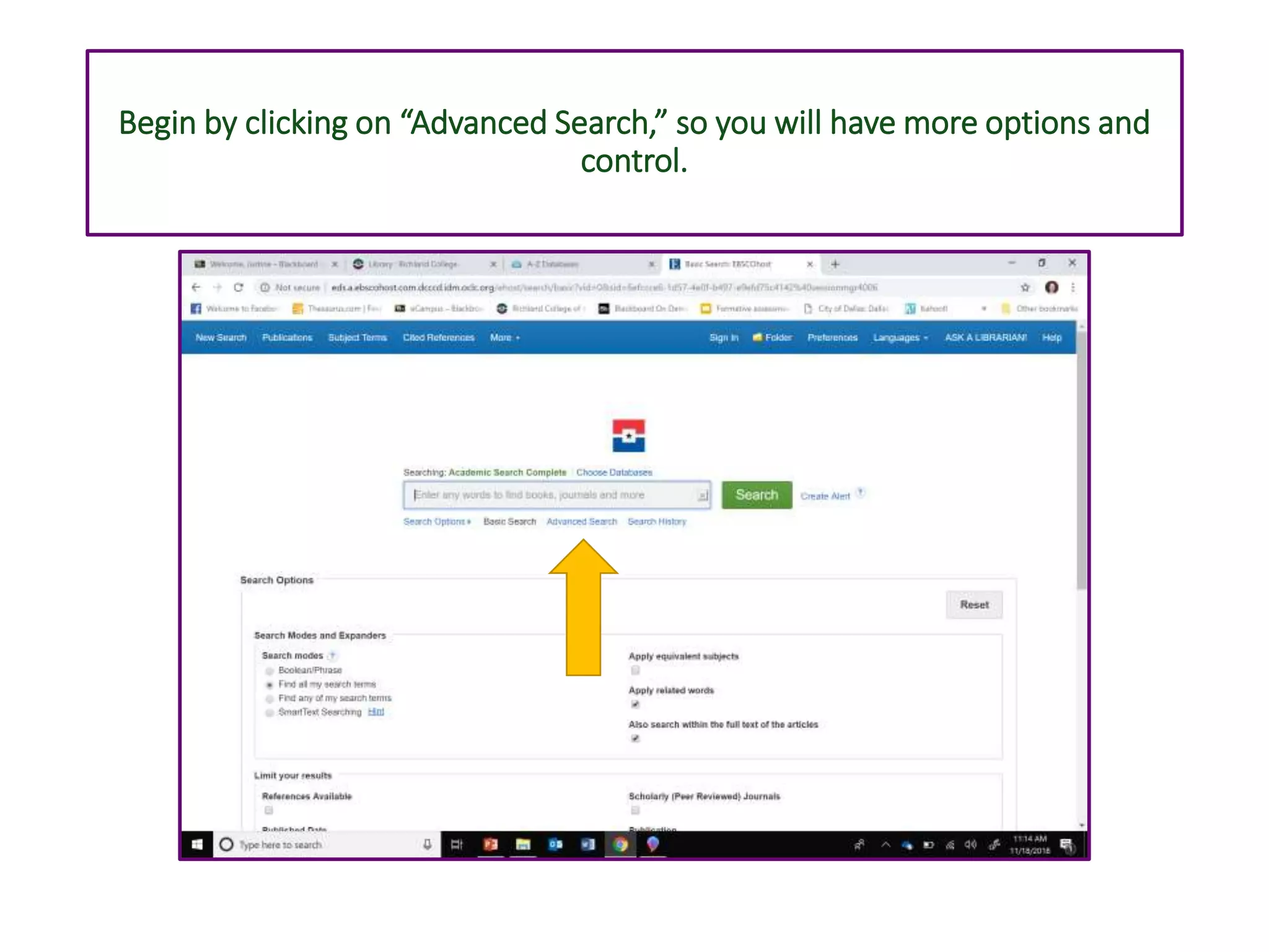 How to use the database Academic Search Complete | PPTX