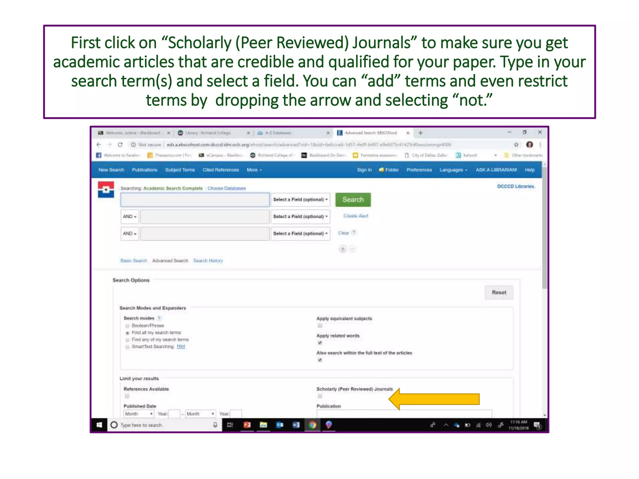 How to use the database Academic Search Complete | PPTX