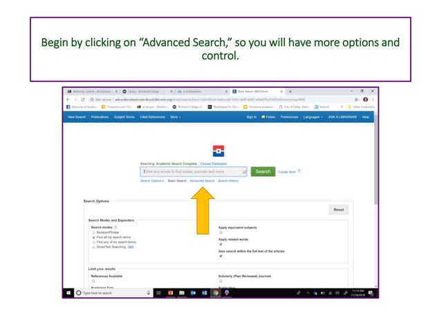 How to use the database Academic Search Complete | PPT