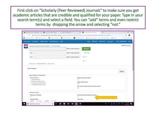 How to use the database Academic Search Complete | PPTX