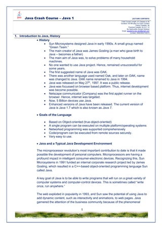 JAVA Crash Course-JAED By Sabihuddin Ahmed Siddiqui | PDF