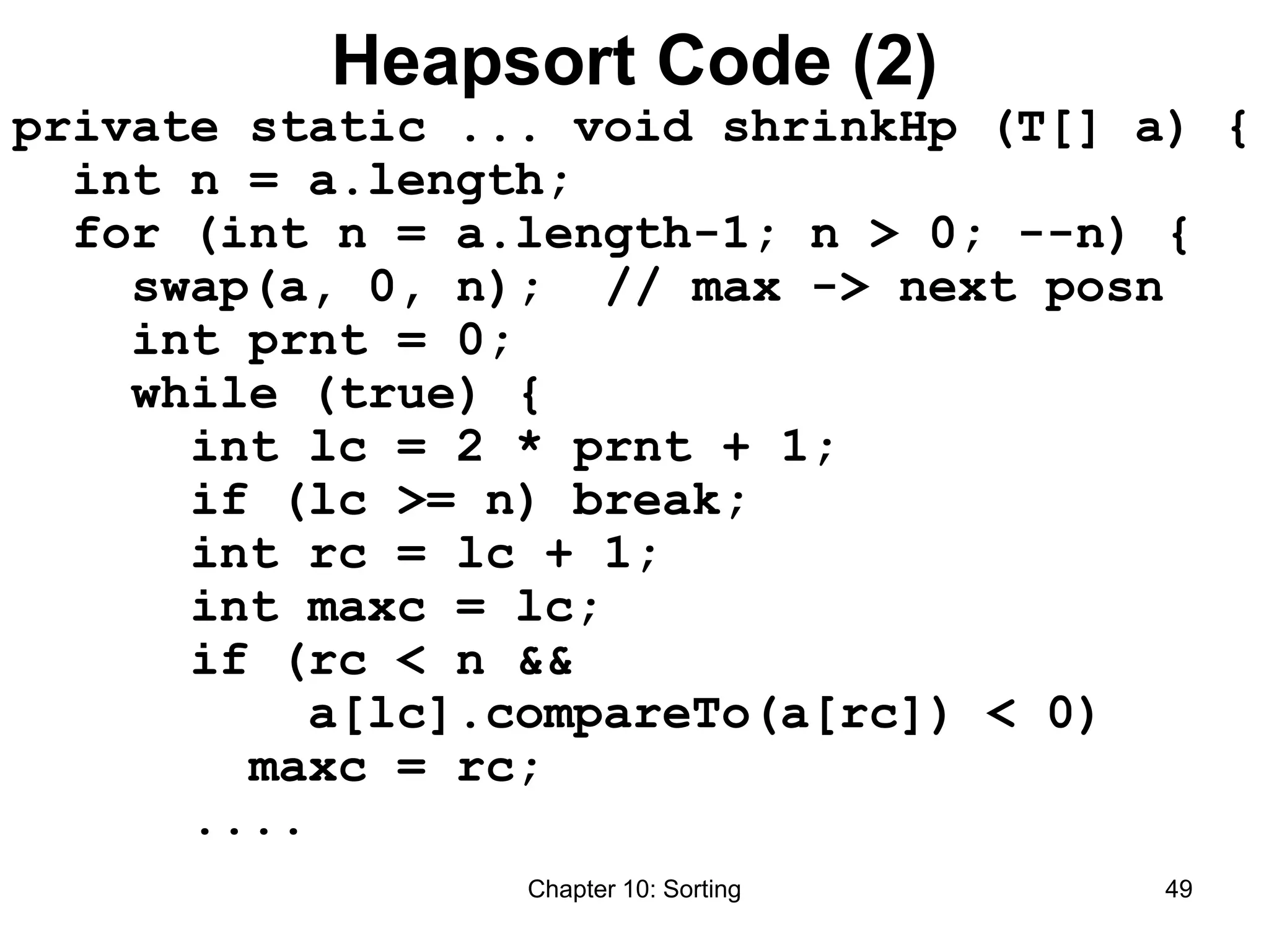 Lecture K Sorting Ppt Programming Languages Computing
