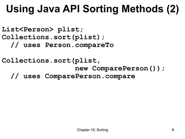 Lecture K Sorting Ppt Programming Languages Computing