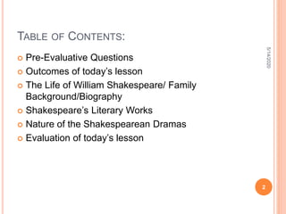 (Shakespeare/Literary works) Rahmatullah Katawazai's Lecture | PPTX