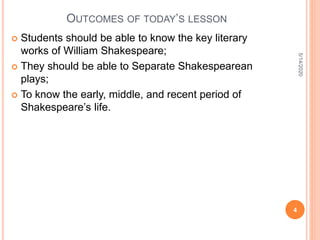 (Shakespeare/Literary works) Rahmatullah Katawazai's Lecture | PPTX