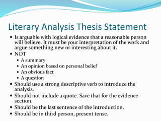 Literary Analysis | PPTX | Fiction | Books and Literature