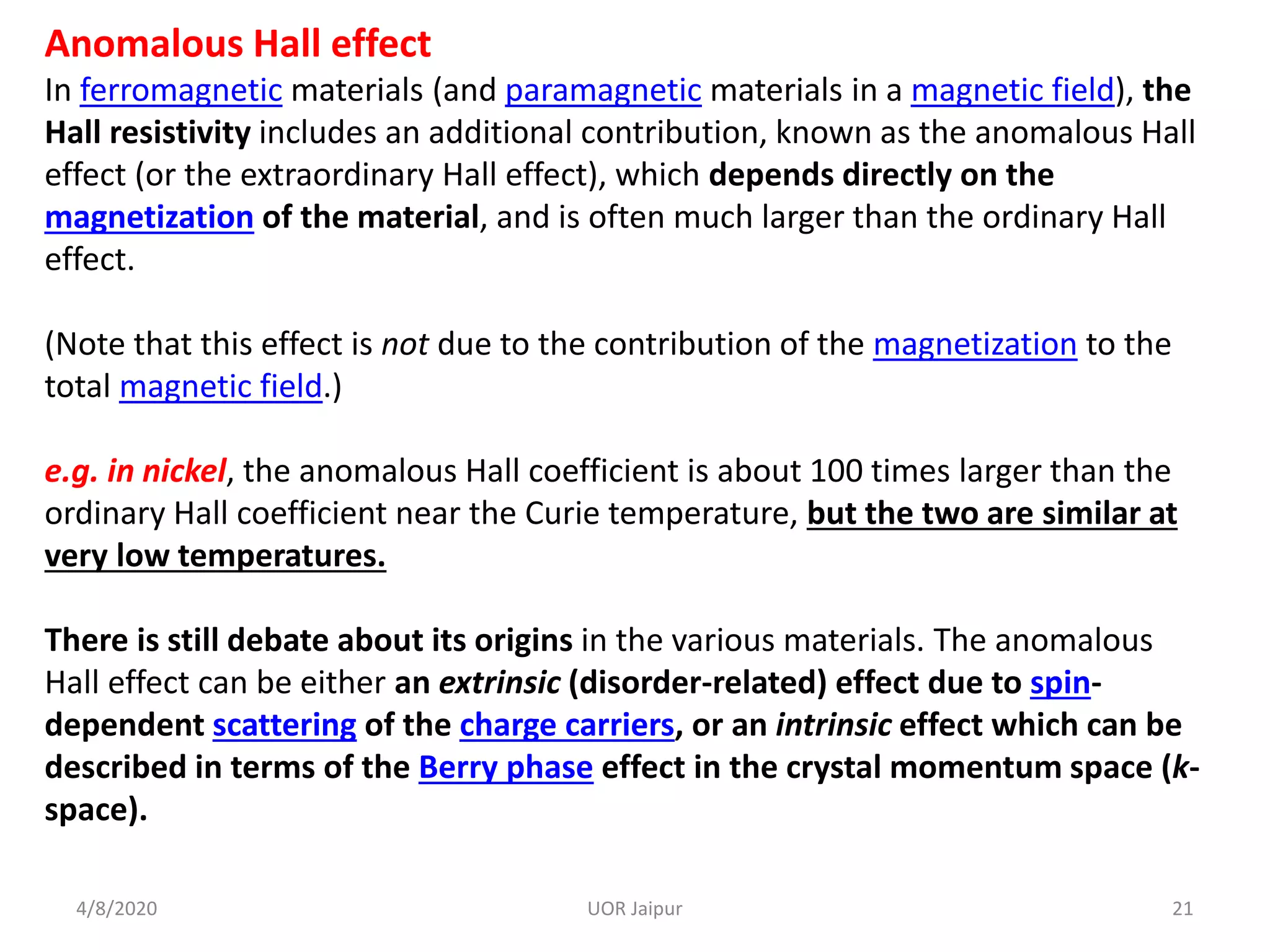 Lecture m.sc. (experiments)-hall effect | PPTX