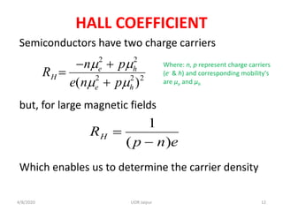 Lecture m.sc. (experiments)-hall effect | PPTX