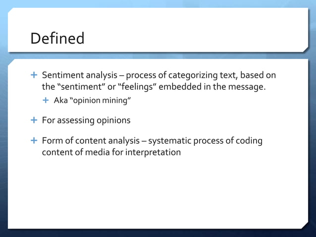 Intro to Sentiment Analysis: What it is, how to conduct it, and what are its limitations? | PPT