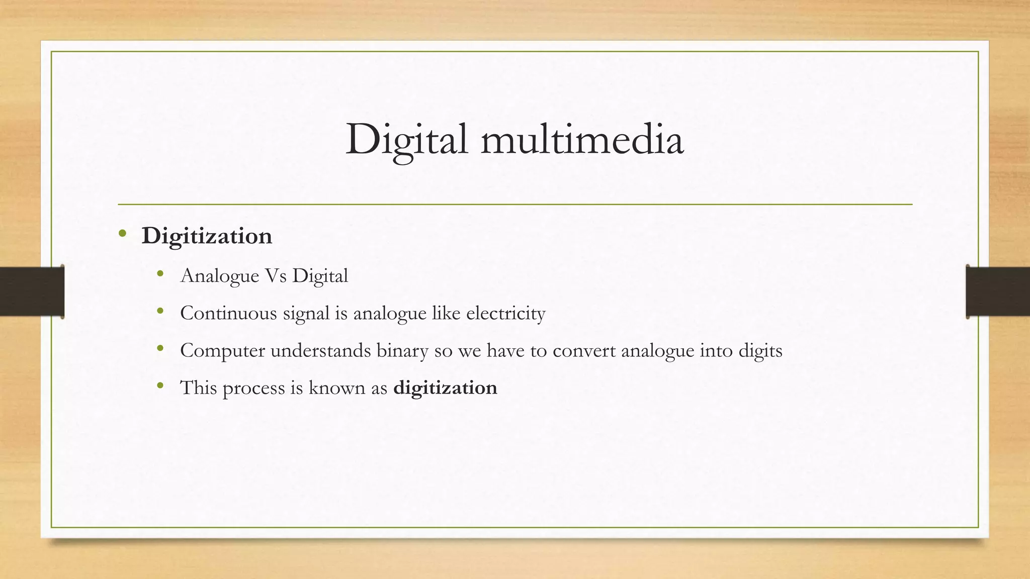 Multimedia | PPTX | Digital Audio | Computer Software and Applications