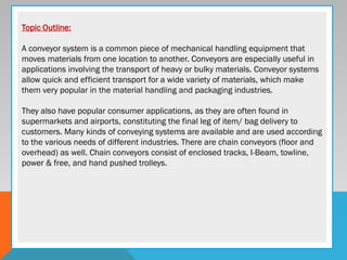 Lecture-No.-7-Conveying-Systems and Design | PDF