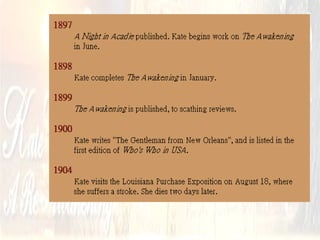 Lecture notes on Kate Chopin's The story of an hour | PPT