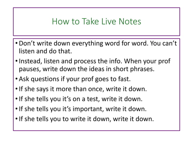 Note Taking | PPT