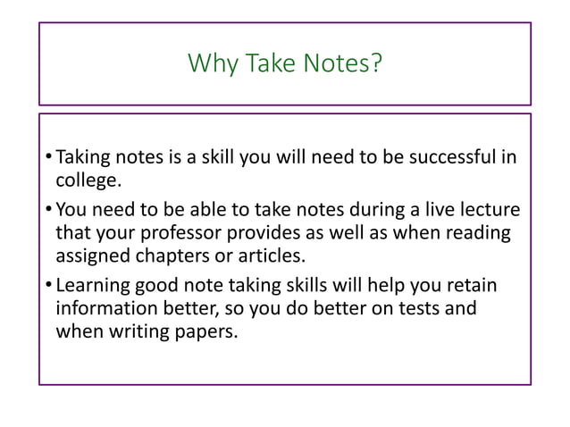 Note Taking | PPT