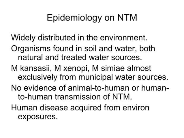 Lecture ntm, diagnosis, treatment, and prevention of nontuberculous | PPT