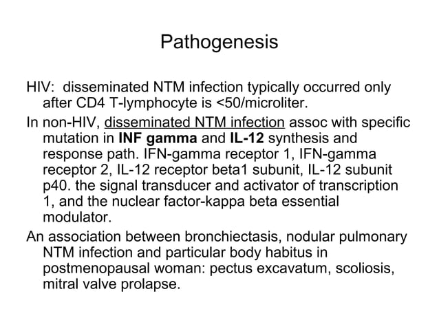 Lecture ntm, diagnosis, treatment, and prevention of nontuberculous | PPT