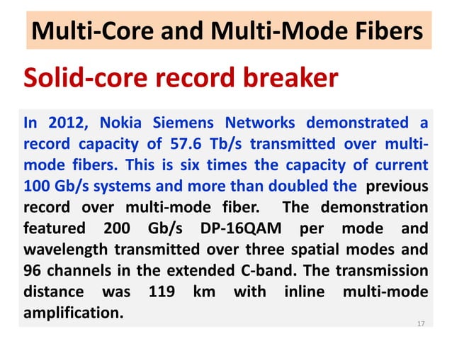 optical space division multiplexing | PPTX | Computer Networking | Computing